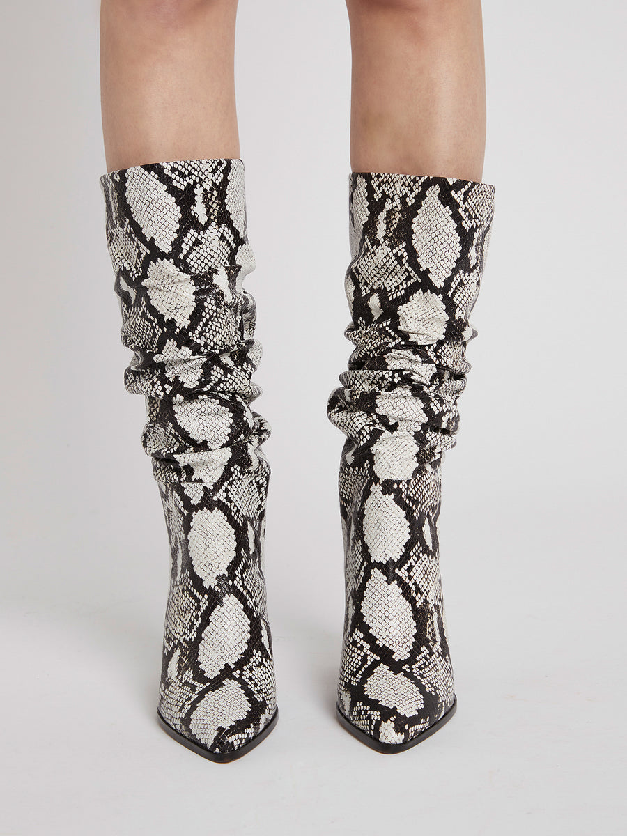 IRO Nagy Leather Boot in Black White Snake – Order Of Style