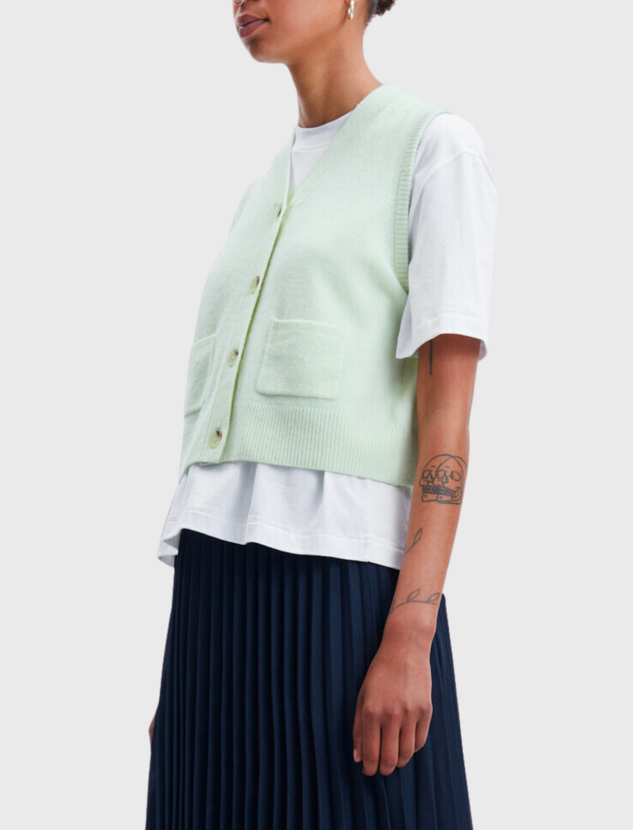 Samsoe Samsoe Megan Knit Vest in Aloe Wash – Order Of Style
