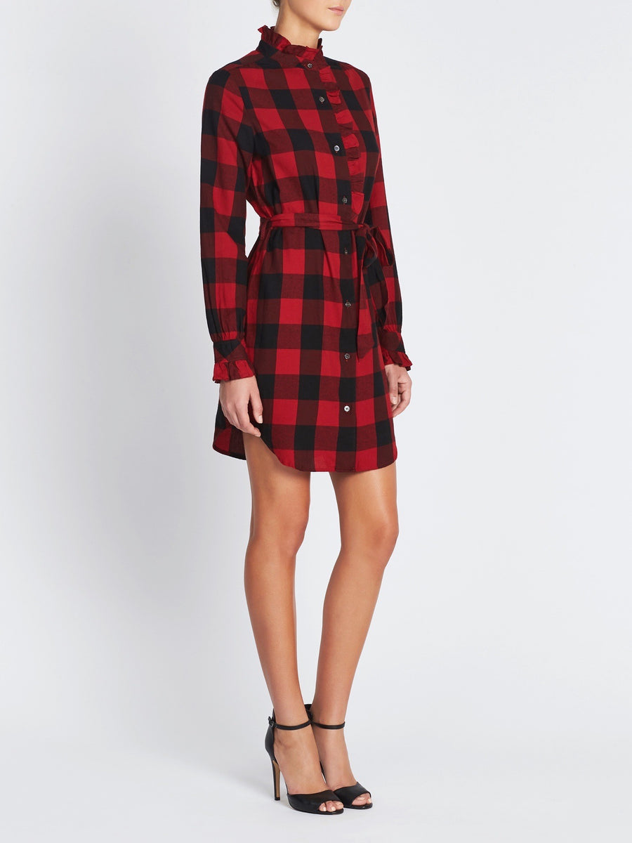 Frame Denim Flannel Check Dress in Red Check – Order Of Style