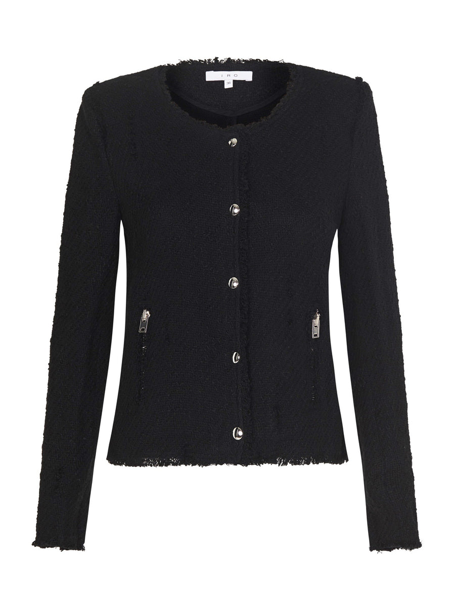 IRO Agnette Tweed Zip Jacket in Black – Order Of Style