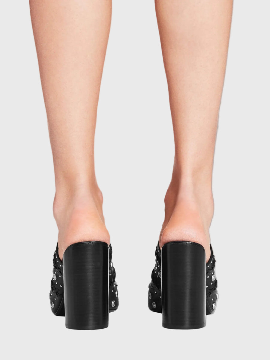 Senso Niko Studded Leather High Heel Mule in Ebony Black – Order Of Style