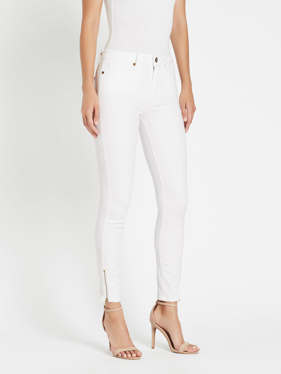 Paige Denim Hoxton Ankle Zip Jean in Optic White Gold – Order Of Style