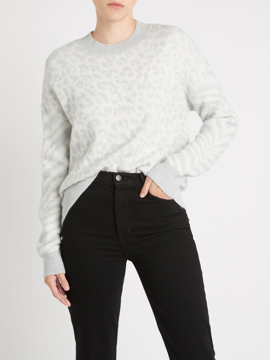 Rails Clothing Lana Sweater in Ivory Grey Mixed Animal – Order Of Style