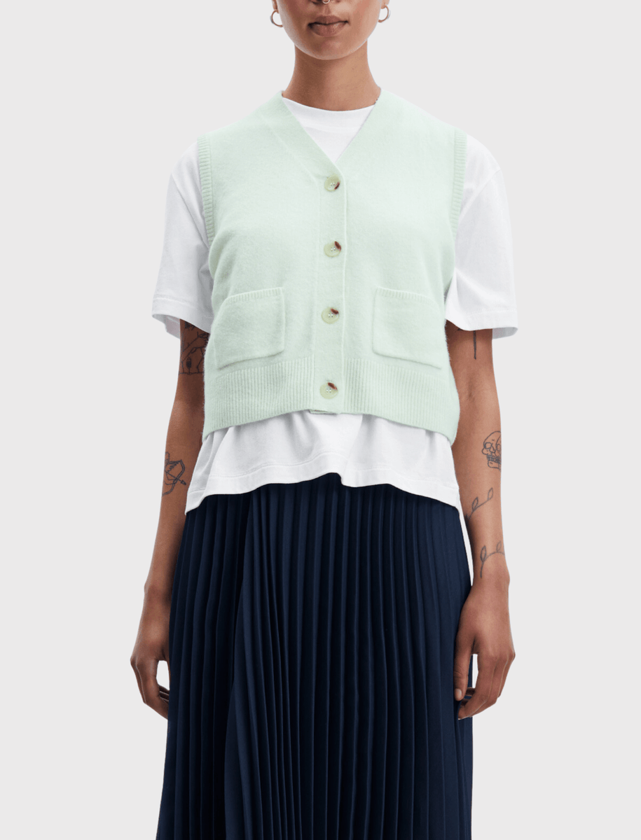 Samsoe Samsoe Megan Knit Vest in Aloe Wash – Order Of Style