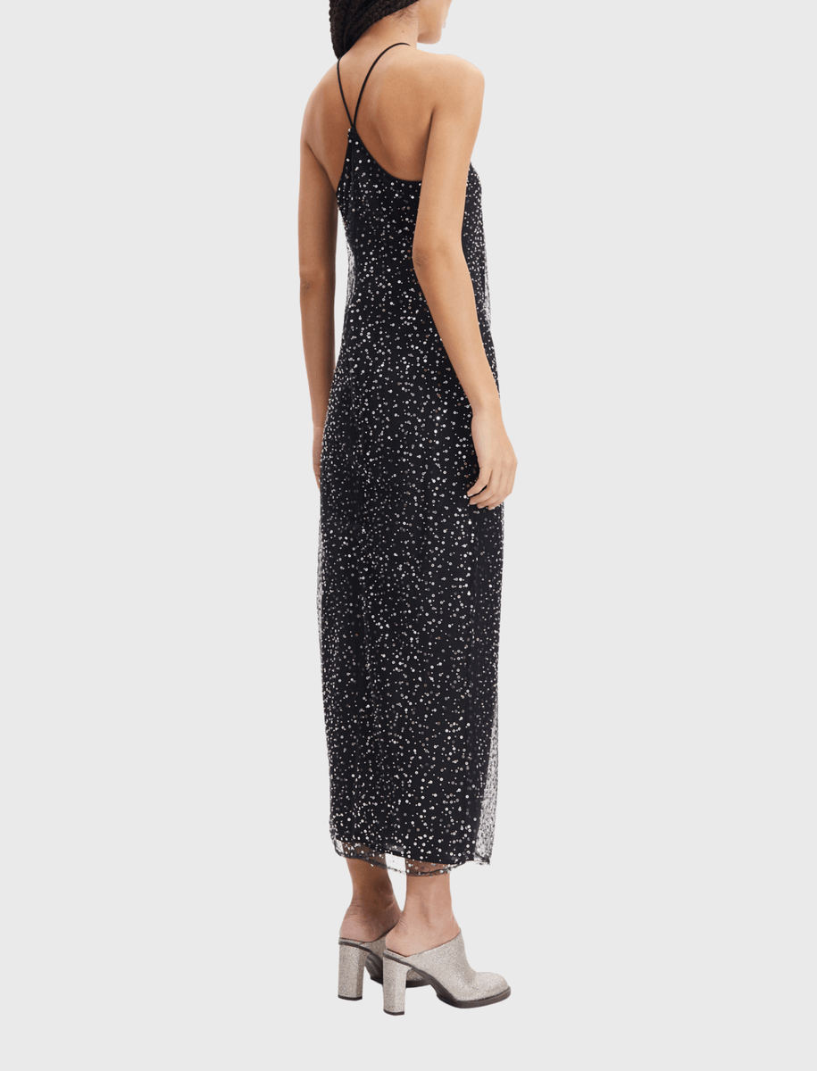 Samsoe Samsoe Ytzen Midi Halter Dress in Black Sparkle – Order Of Style